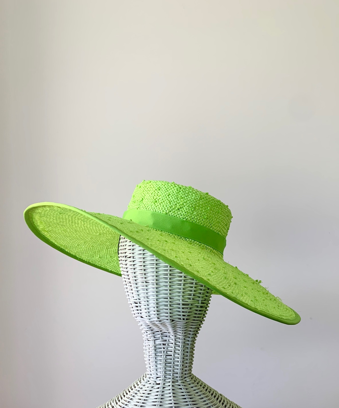 Neon Green Brimmed Hat - Millinery Market
